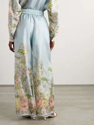 Zimmermann Waverly Printed Silk Straight-leg Pants