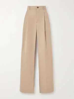 Wardrobe.NYC Pleated Cotton-blend Drill Wide-leg Pants