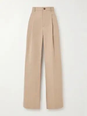 Wardrobe.NYC Pleated Cotton-blend Drill Wide-leg Pants