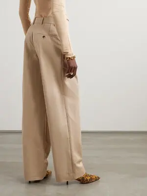 Wardrobe.NYC Pleated Cotton-blend Drill Wide-leg Pants