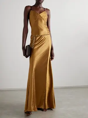 JASON WU Paneled Hammered-satin Gown