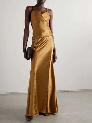 JASON WU Paneled Hammered-satin Gown