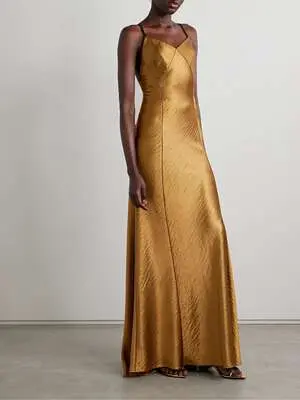 JASON WU Paneled Hammered-satin Gown