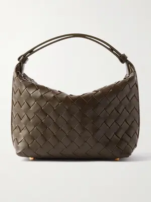 Bottega Veneta Wallace Mini Intrecciato Leather Shoulder Bag - Green