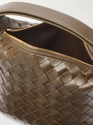 Bottega Veneta Wallace Mini Intrecciato Leather Shoulder Bag - Green