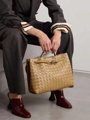 Bottega Veneta Andiamo Medium Embellished Intrecciato Leather Tote