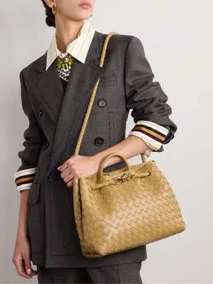 Bottega Veneta Andiamo Medium Embellished Intrecciato Leather Tote