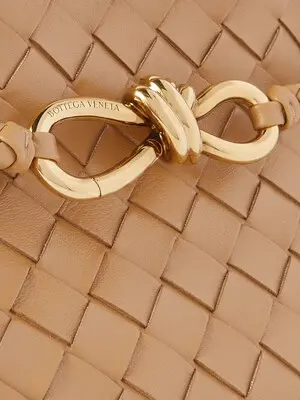 Bottega Veneta Andiamo Small Embellished Intrecciato Leather Shoulder Bag - Brown