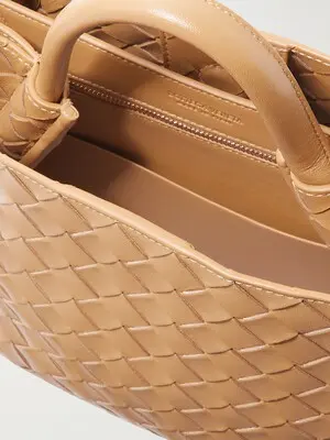 Bottega Veneta Andiamo Small Embellished Intrecciato Leather Shoulder Bag - Brown