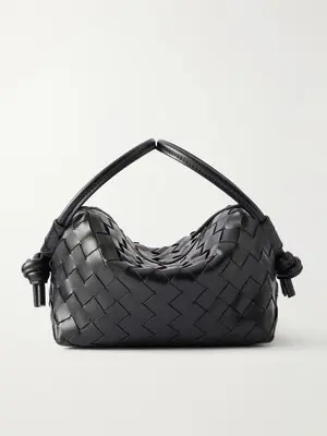 Bottega Veneta Small Intrecciato Leather Crossbody Bag - Black