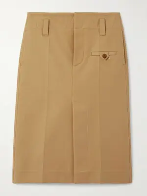 Bottega Veneta Cotton-canvas Knee-length Skirt - Brown