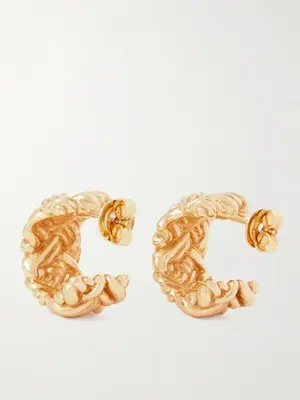 Bottega Veneta Intrecciato -plated Hoop Earrings - Gold