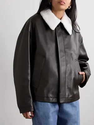 Bottega Veneta Shearling-trimmed Leather Jacket