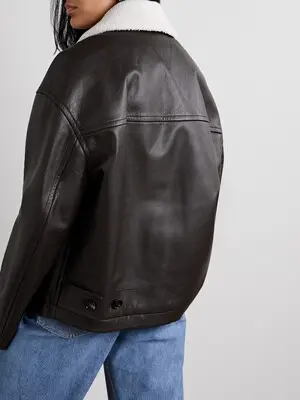 Bottega Veneta Shearling-trimmed Leather Jacket