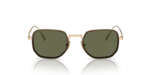 Persol Titanium Octagon Sunglasses - Green Polarized