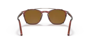 Persol Metal Clip-on Sunglasses - Polar Brown