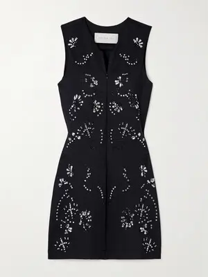 CONNER IVES Crystal-embellished Recycled Jersey Mini Dress