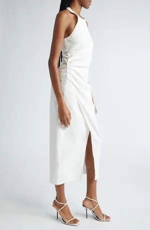 A.L.C. Sylvie Linen-blend Maxi Halter Dress - White
