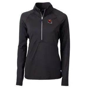Cutter & Buck Washington Commanders Helmet Logo Adapt Eco Knit Stretch Recycled Half-zip Pullover Top - Black