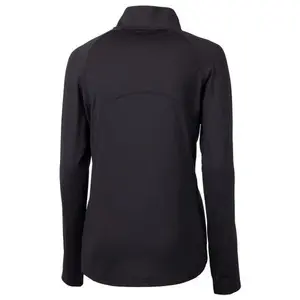 Cutter & Buck Washington Commanders Helmet Logo Adapt Eco Knit Stretch Recycled Half-zip Pullover Top - Black