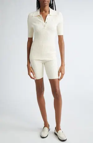SPORTY & RICH Rib Sweater Polo