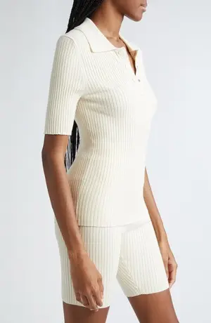SPORTY & RICH Rib Sweater Polo