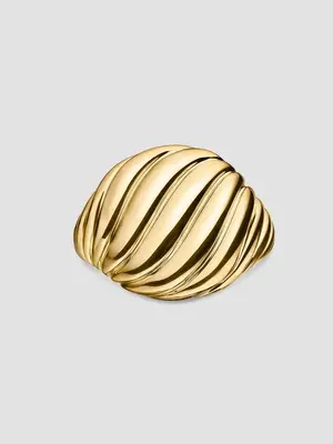 David Yurman Sculpted Cable Pinky Ring In 18k Yellow 13mm