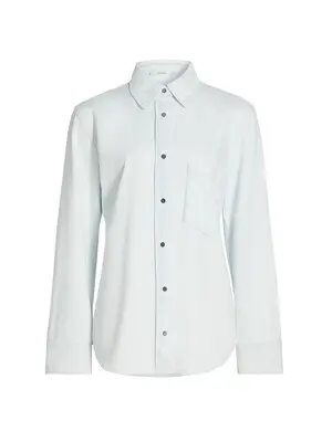 Vince Twill Snap-front Overshirt - Celestine