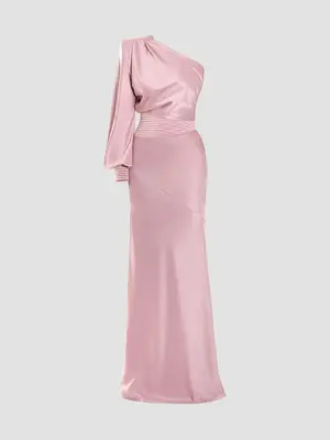 ZHIVAGO Don't Look Now One-shoulder Gown - Blush