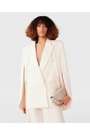 Stella McCartney Double Breasted Cape-sleeve Wool Blazer