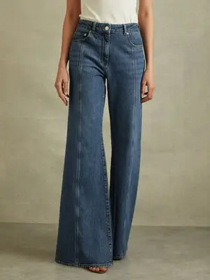 REISS Juniper Flared Jeans With Front Seam