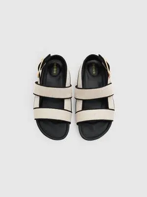 REISS Samantha Strappy Chunky Canvas Sandals