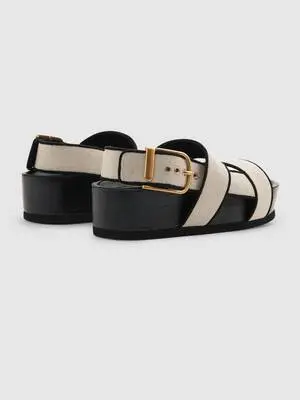 REISS Samantha Strappy Chunky Canvas Sandals