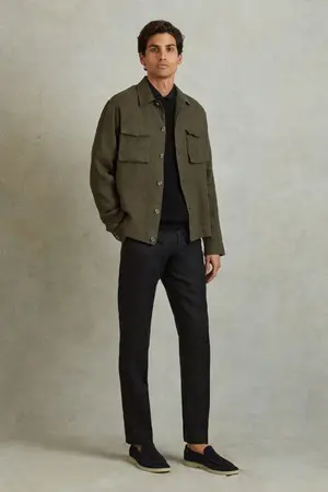 REISS Viera Linen Overshirt