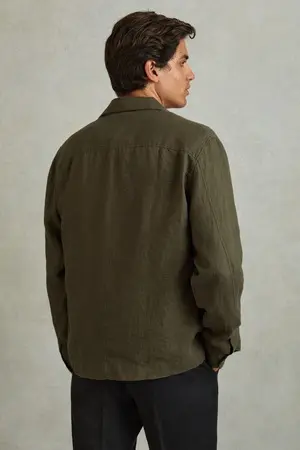 REISS Viera Linen Overshirt