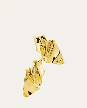 Alexis Bittar Crumpled Post Earrings - Gold