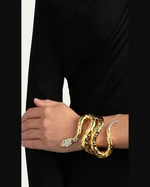 Alexis Bittar Serpent Crystal Cuff Bracelet