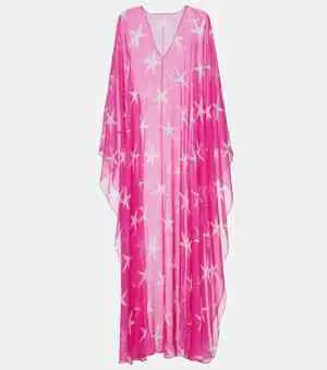 Valentino Garavani Printed Silk Chiffon Kaftan - Pink