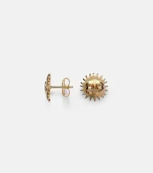 SYDNEY EVAN Sunburst 14kt Yellow Stud Earrings With Diamonds