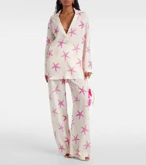 Valentino Garavani Printed High-rise Wide-leg Pants