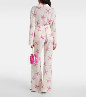 Valentino Garavani Printed High-rise Wide-leg Pants