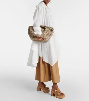 JIMMY CHOO Fayence 95 Platform Mules - Beige