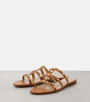 Valentino Garavani Rockstud Leather Sandals - Brown