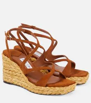 JIMMY CHOO Ayla Espadrille Wedges - Brown