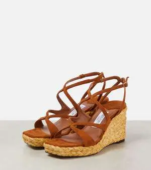 JIMMY CHOO Ayla Espadrille Wedges - Brown