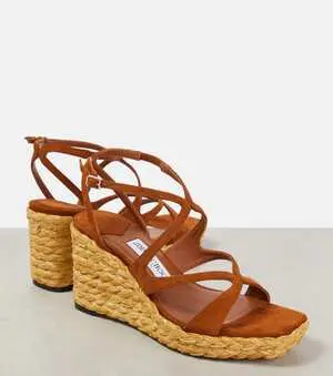 JIMMY CHOO Ayla Espadrille Wedges - Brown