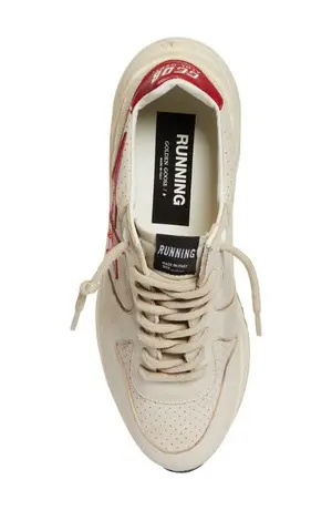 GOLDEN GOOSE Running Sole Leather Sneakers - Grey/red