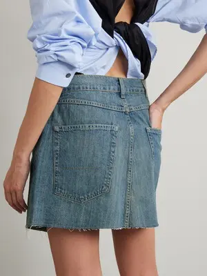 Our Legacy Cover Frayed Denim Mini Skirt - Blue