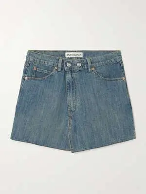 Our Legacy Cover Frayed Denim Mini Skirt - Blue