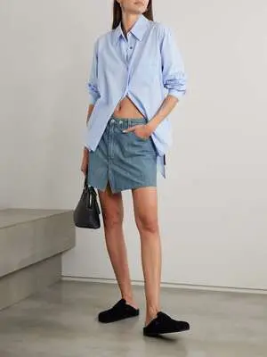 Our Legacy Cover Frayed Denim Mini Skirt - Blue